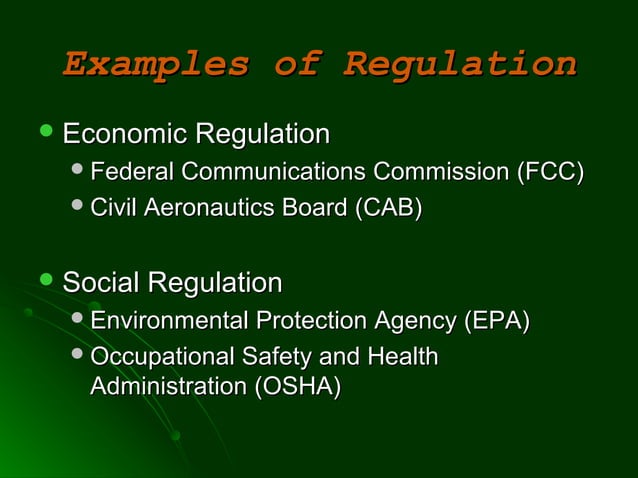 Regulation and deregulation | PPT