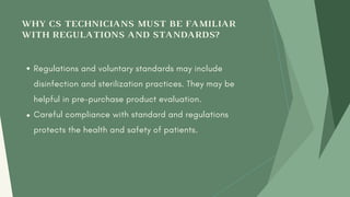 REGULATION AND STANDARDS .. Understand the difference between ...
