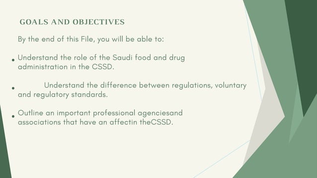 REGULATION AND STANDARDS .. Understand the difference between ...