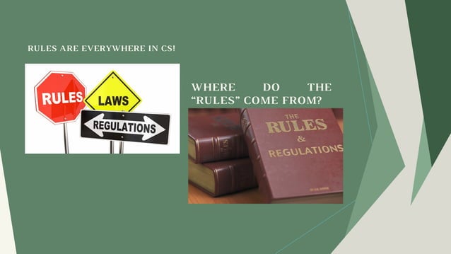 REGULATION AND STANDARDS .. Understand the difference between ...