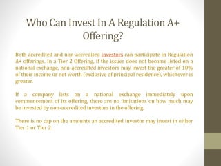 Regulation A+ Q&A - Securities Lawyer 101 | PPTX | Financial Regulation ...