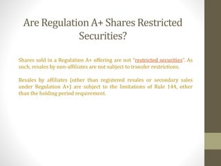 Regulation A+ Q & A | PPTX