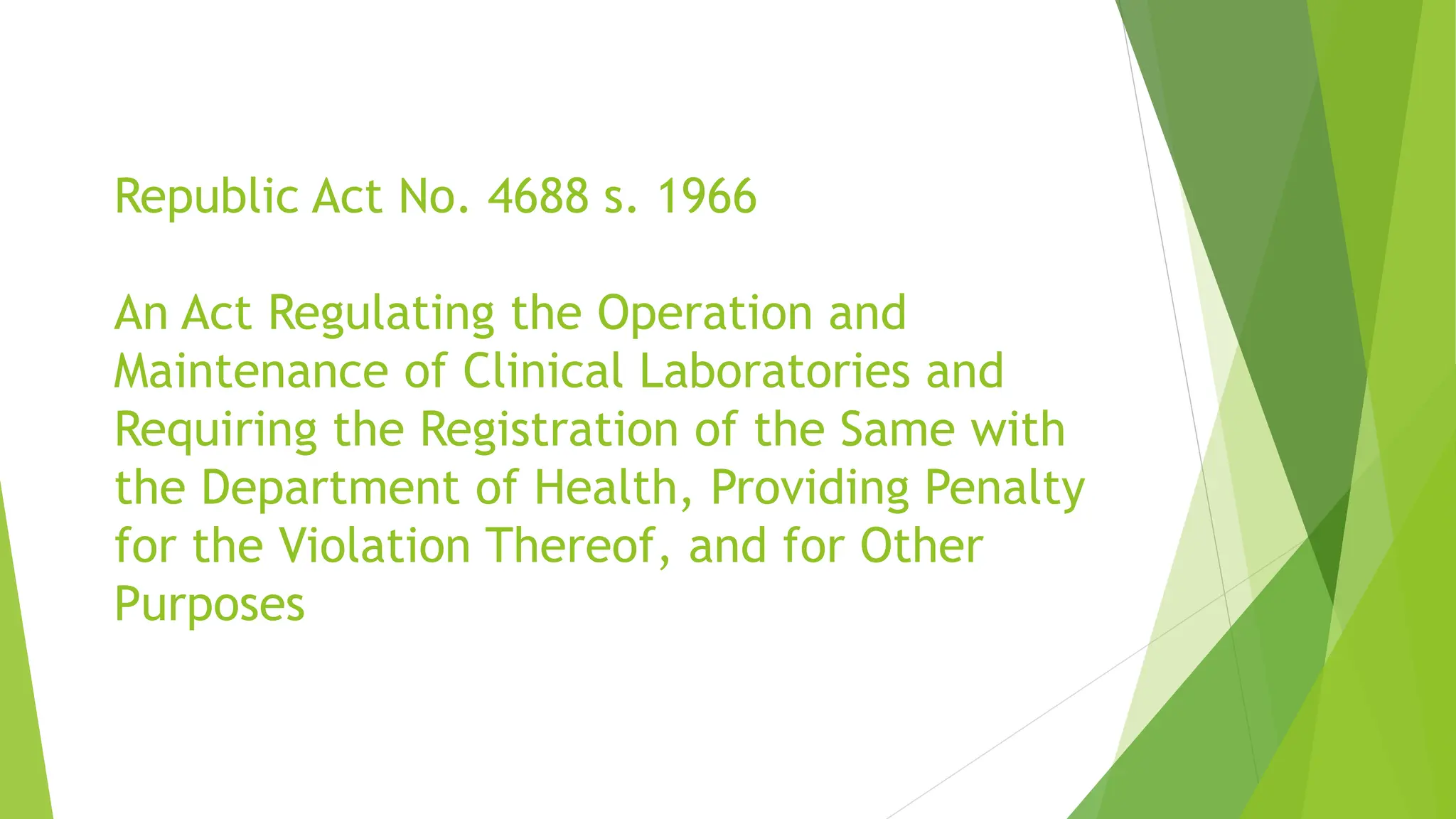 REGULATION COMPLIANCE FOR CLINICAL LABORATORY | PPTX