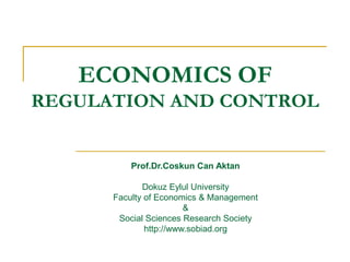 Economics Of Regulation And Control | PDF