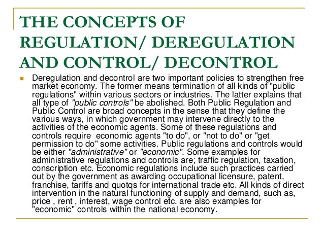 Economics Of Regulation And Control