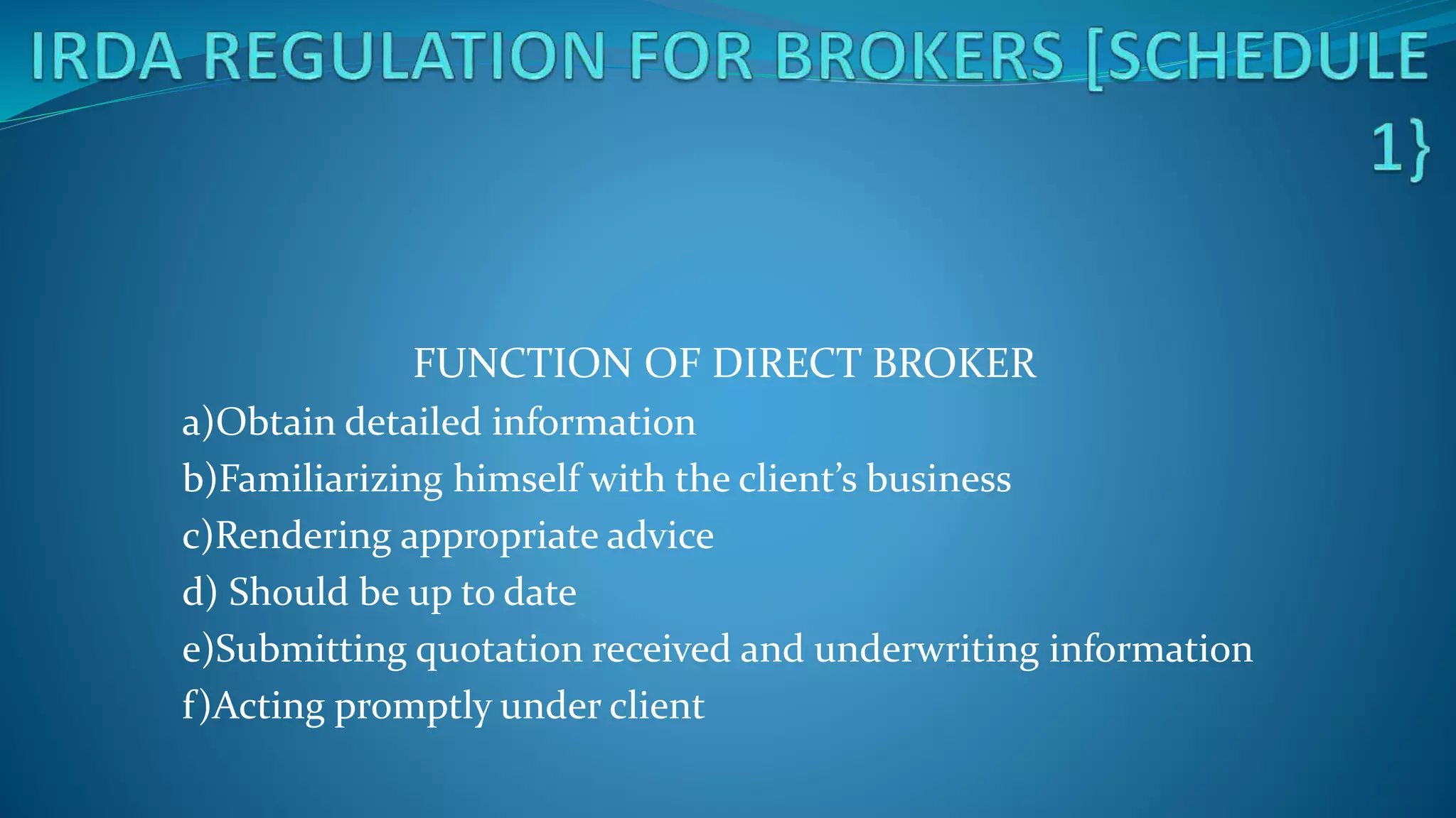 Regulation for brokers | PPTX