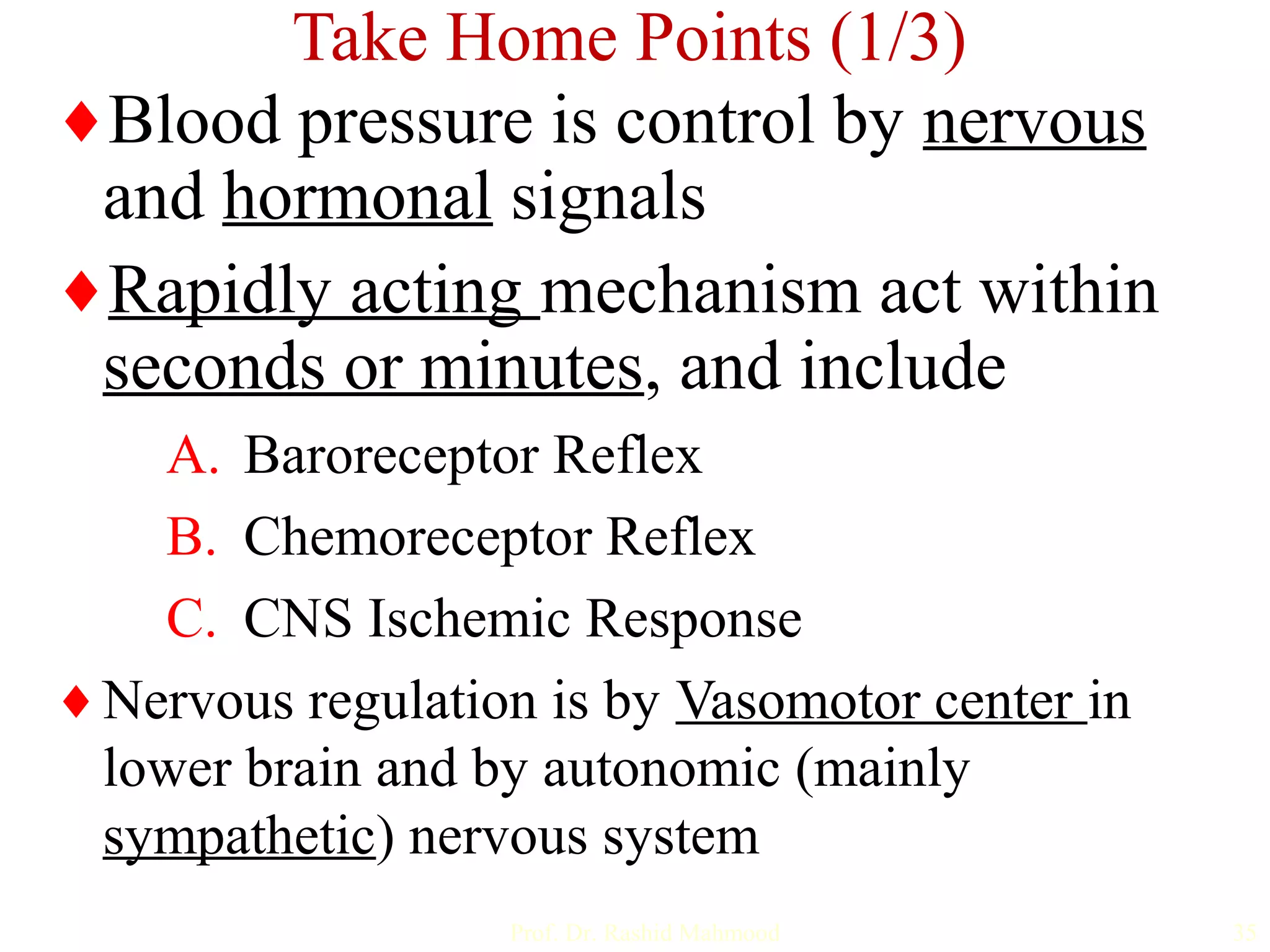 Regulation of arterial pressure-I | PPT