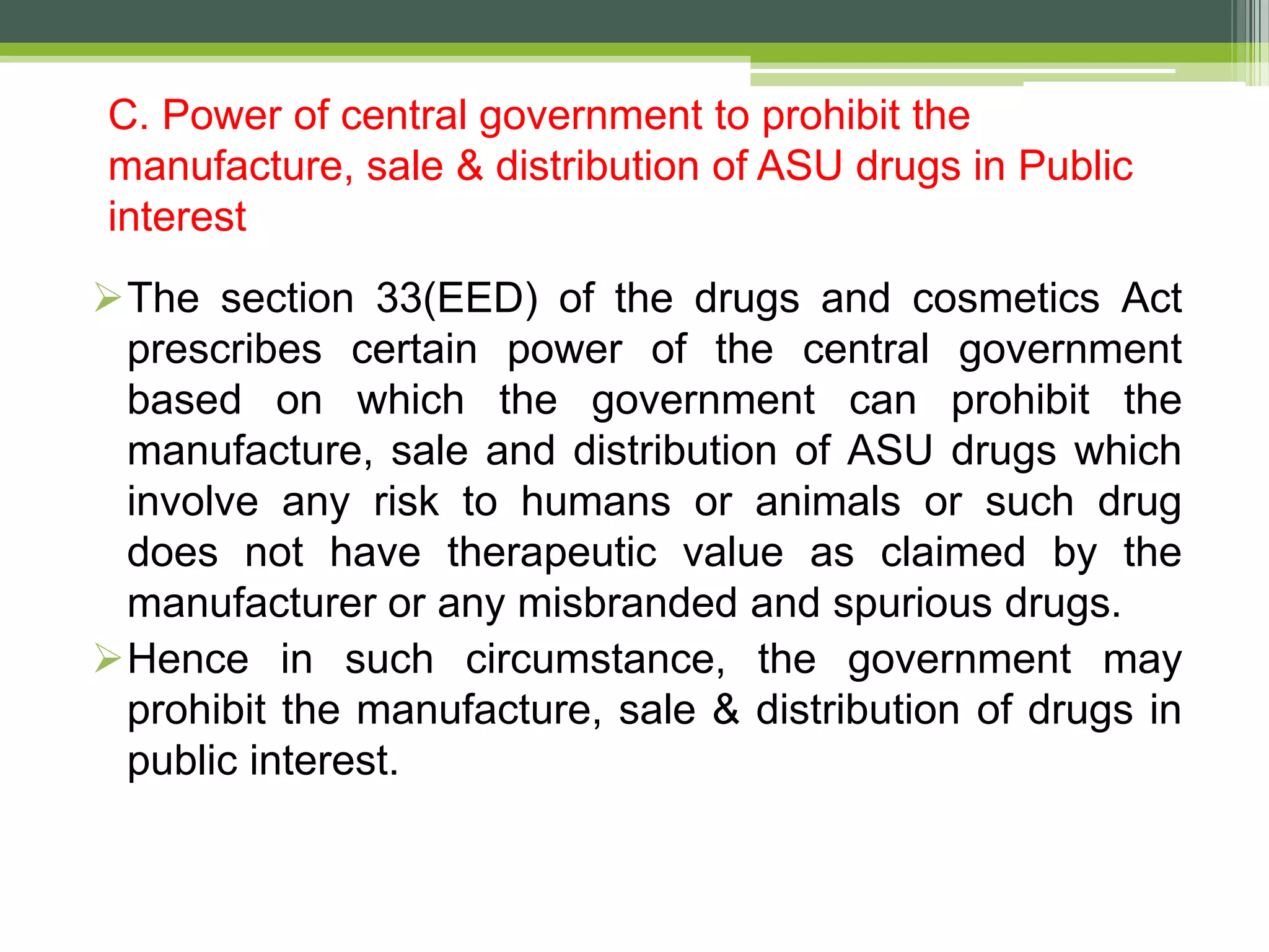 Regulation of ASU drugs.ppt by Dr.U.Srinivasa | PPT
