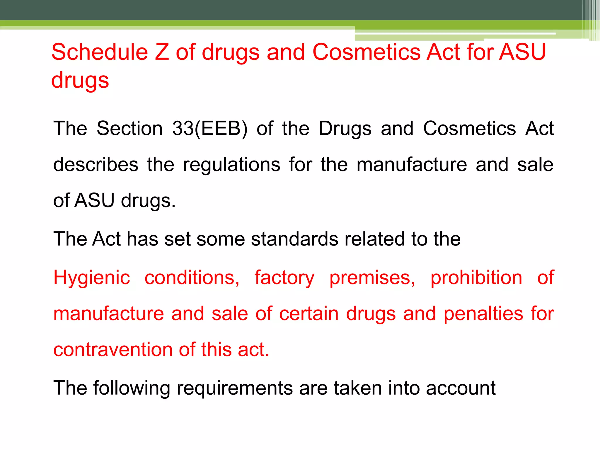 Regulation of ASU drugs.ppt by Dr.U.Srinivasa | PPT