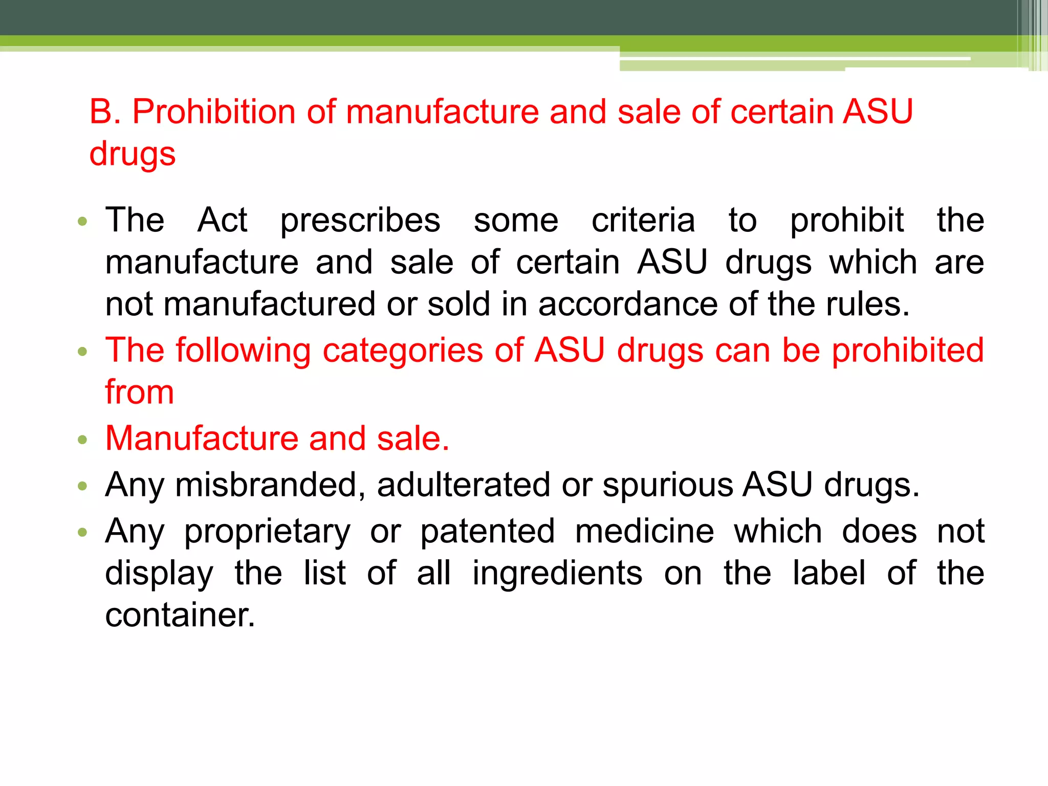 Regulation of ASU drugs.ppt by Dr.U.Srinivasa | PPT