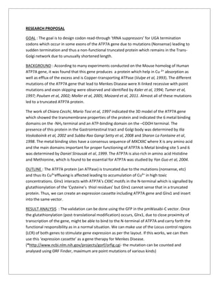 Regulation Of Atp7 A Gene Expression By The Grx1 As An Inducer In Menkes Disease | PDF
