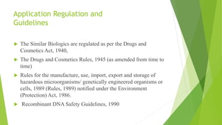 Regulation of biosimilar in India | PPTX