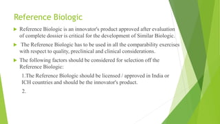 Regulation of biosimilar in India | PPTX