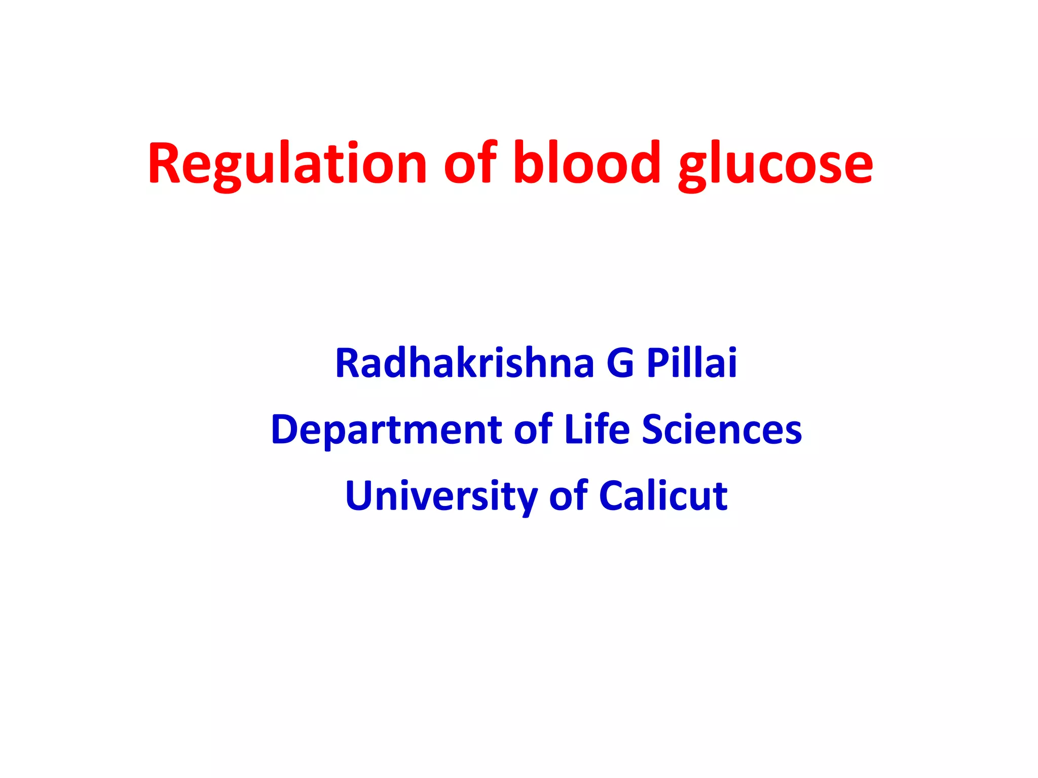 Regulation of blood glucose | PPTX