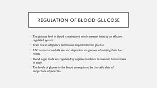 Regulation of blood glucose levels in body | PPT