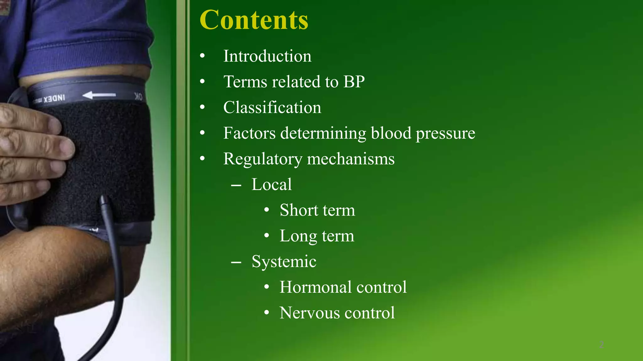 Regulation of blood pressure | PPTX
