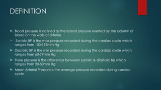 REGULATION OF BLOOD PRESSURE AND IT'S USES IN VARIOUS ASPECTS.pptx