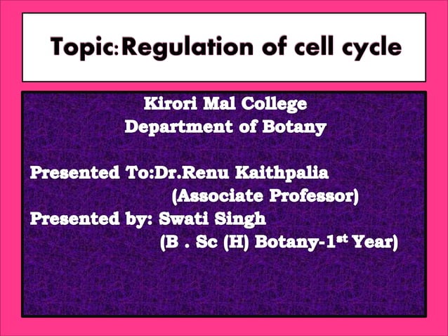 Regulation of cell cycle (1) | PPTX