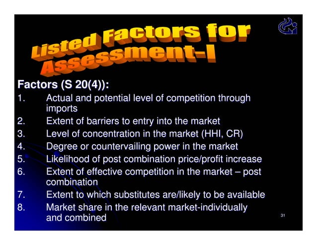 Regulation of combinations seminar on competition policy and law goa ...