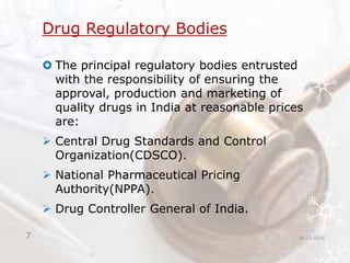 Regulation of drug sector in India | PPTX