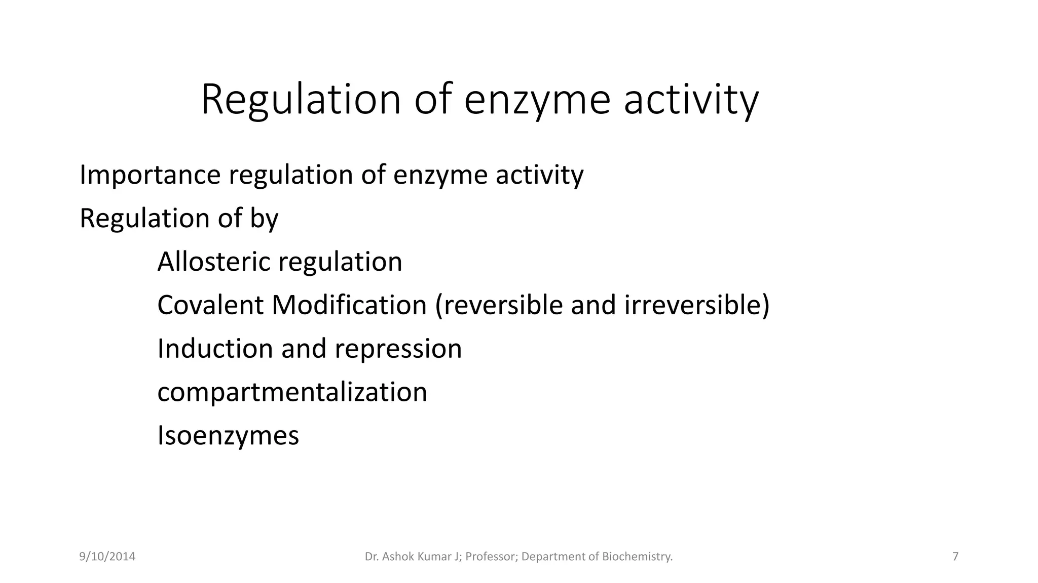 Regulation of enzyme activity | PPTX