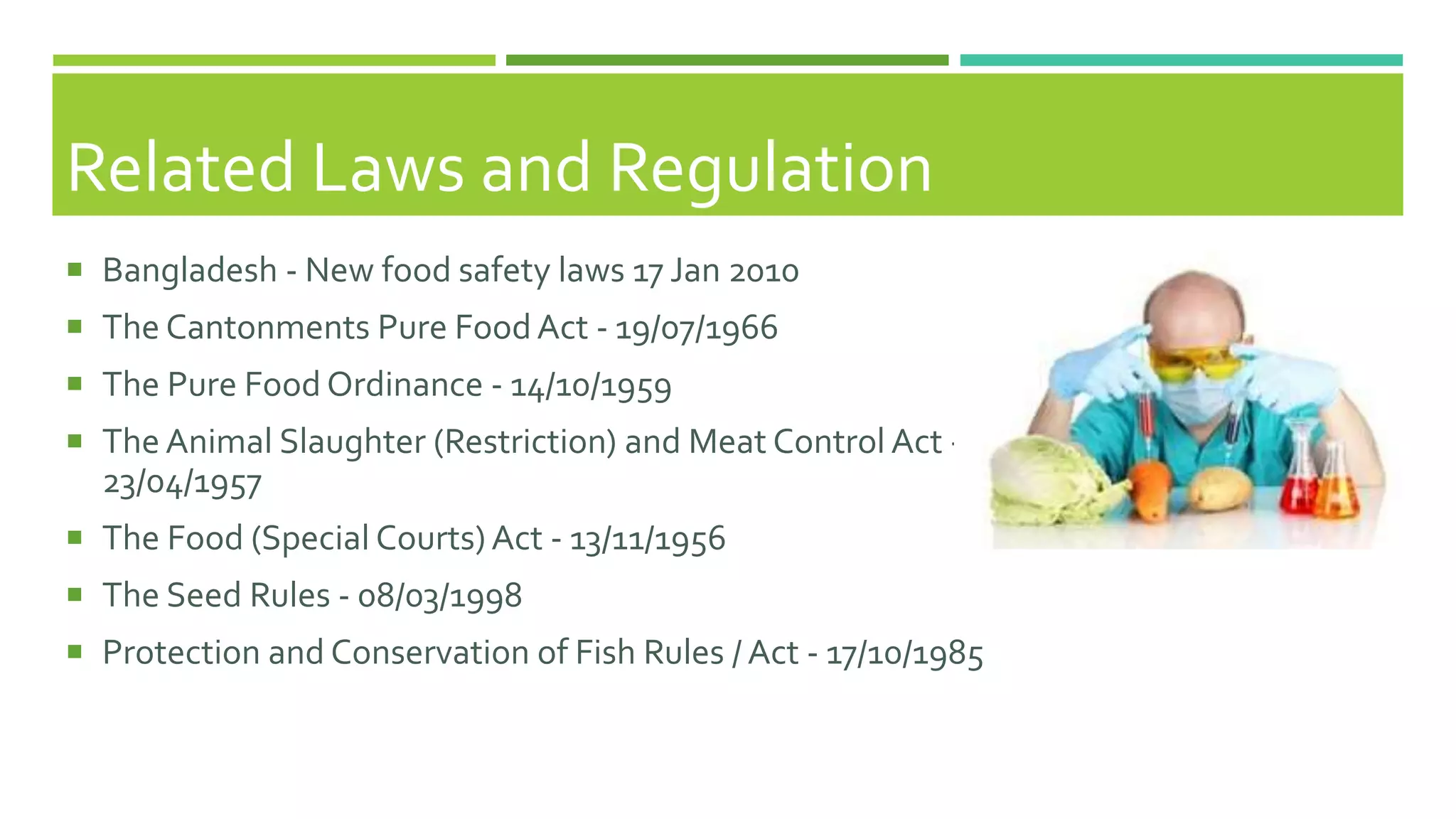 Regulation of food additive & regulation of dietary supplements in ...