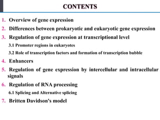Regulation of gene expression in eukaryotes | PPTX