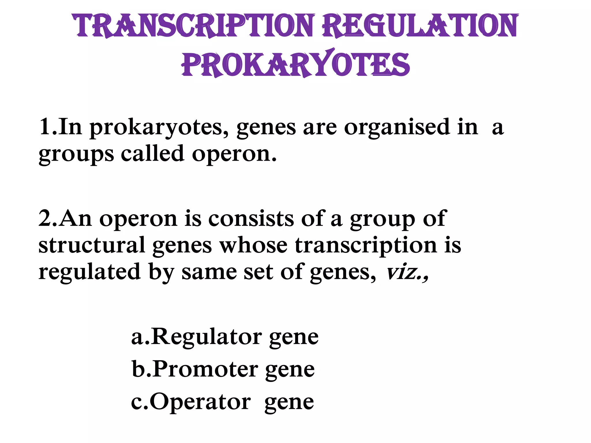 Regulation of gene expression in prokaryotes | PDF