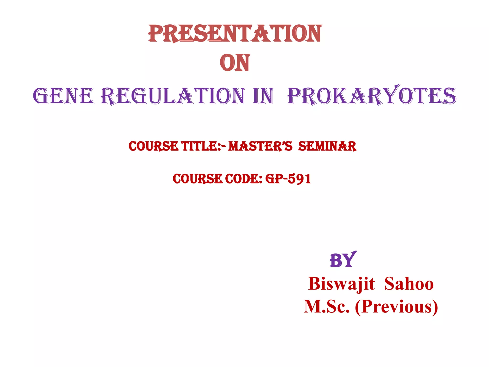 Regulation Of Gene Expression In Prokaryotes Pdf
