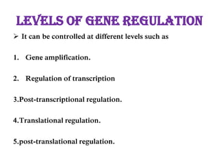 Regulation of gene expression in prokaryotes | PDF