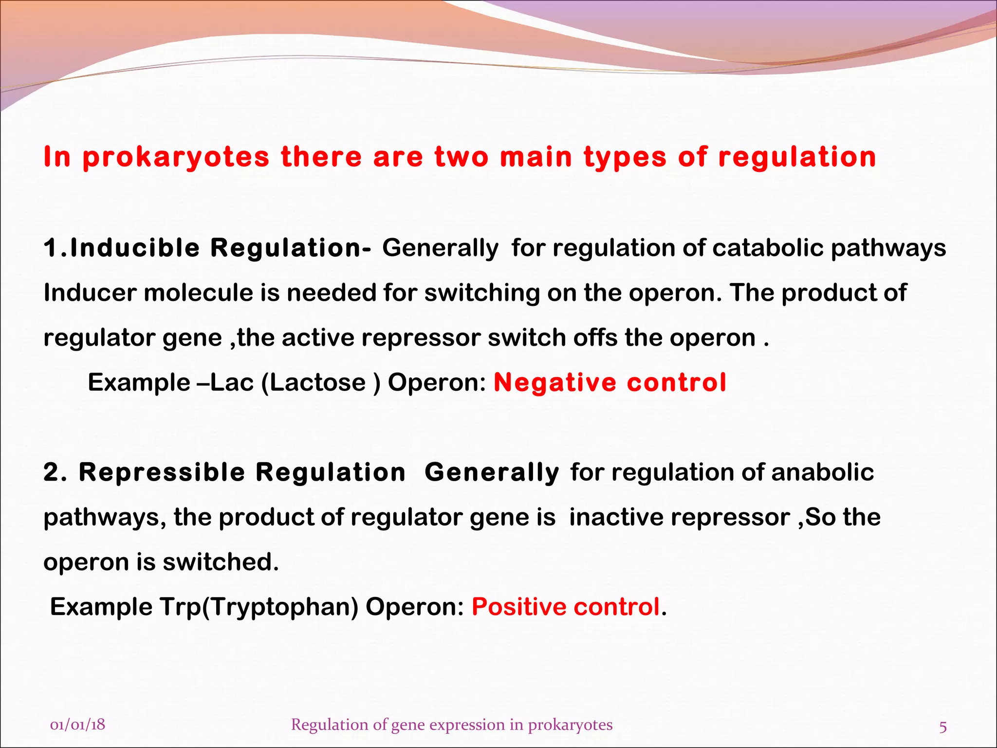 Regulation of gene expression in prokaryotes final | PPT