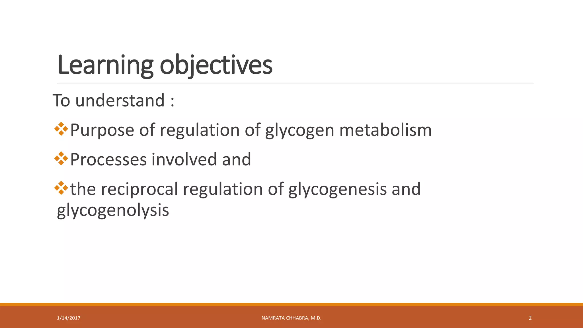 Regulation of glycogen metabolism | PPTX