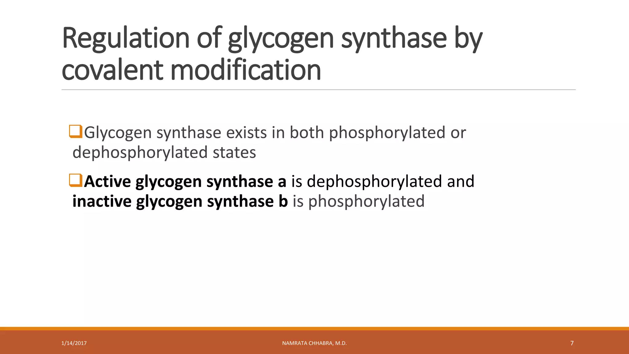 Regulation of glycogen metabolism | PPTX