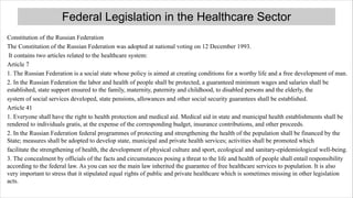 Regulation of healthcare market in russian federation | PDF