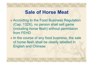 Regulation of Horse Flesh in HK | PDF
