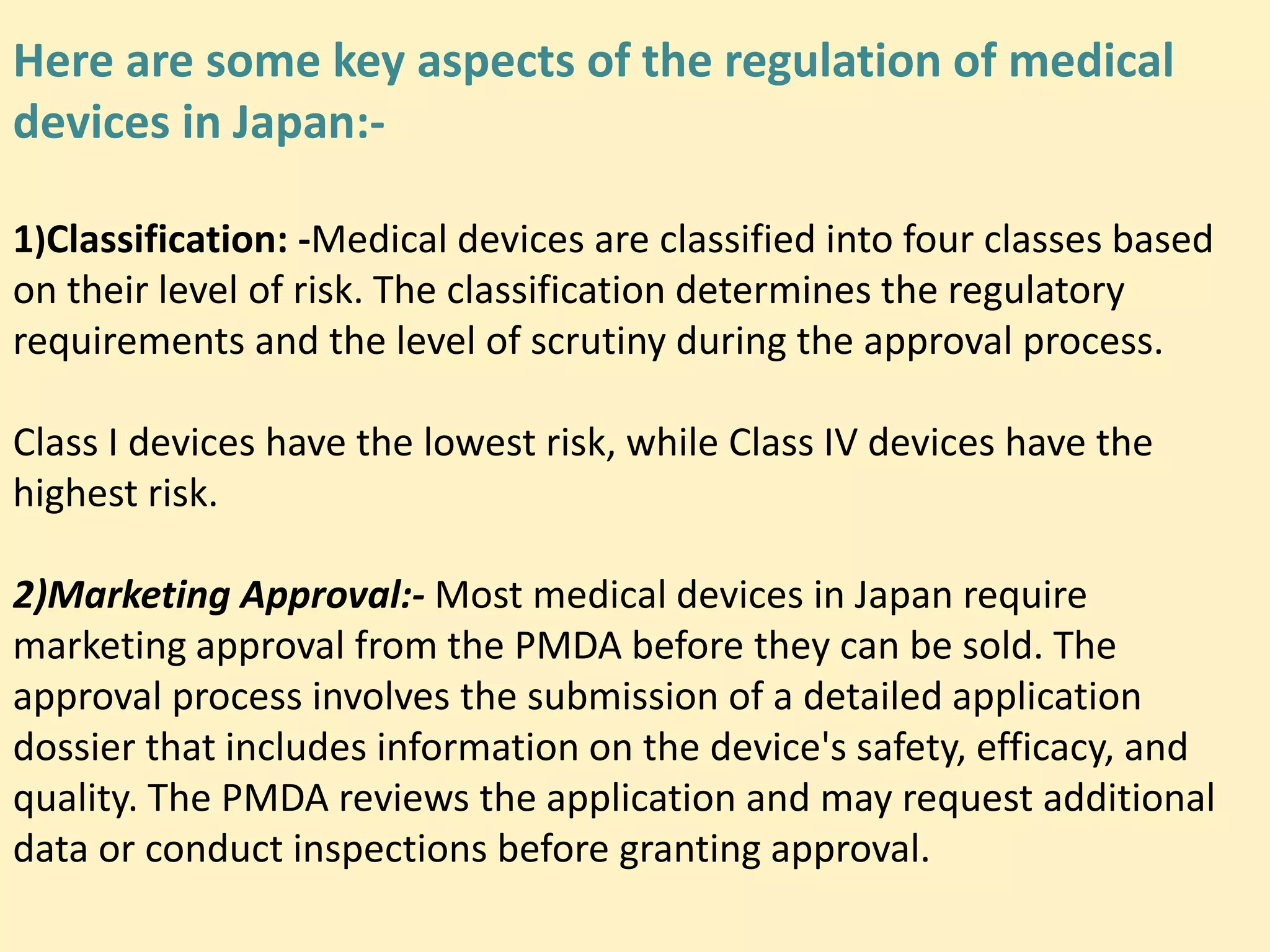 Regulation of medical device in japan | PPTX