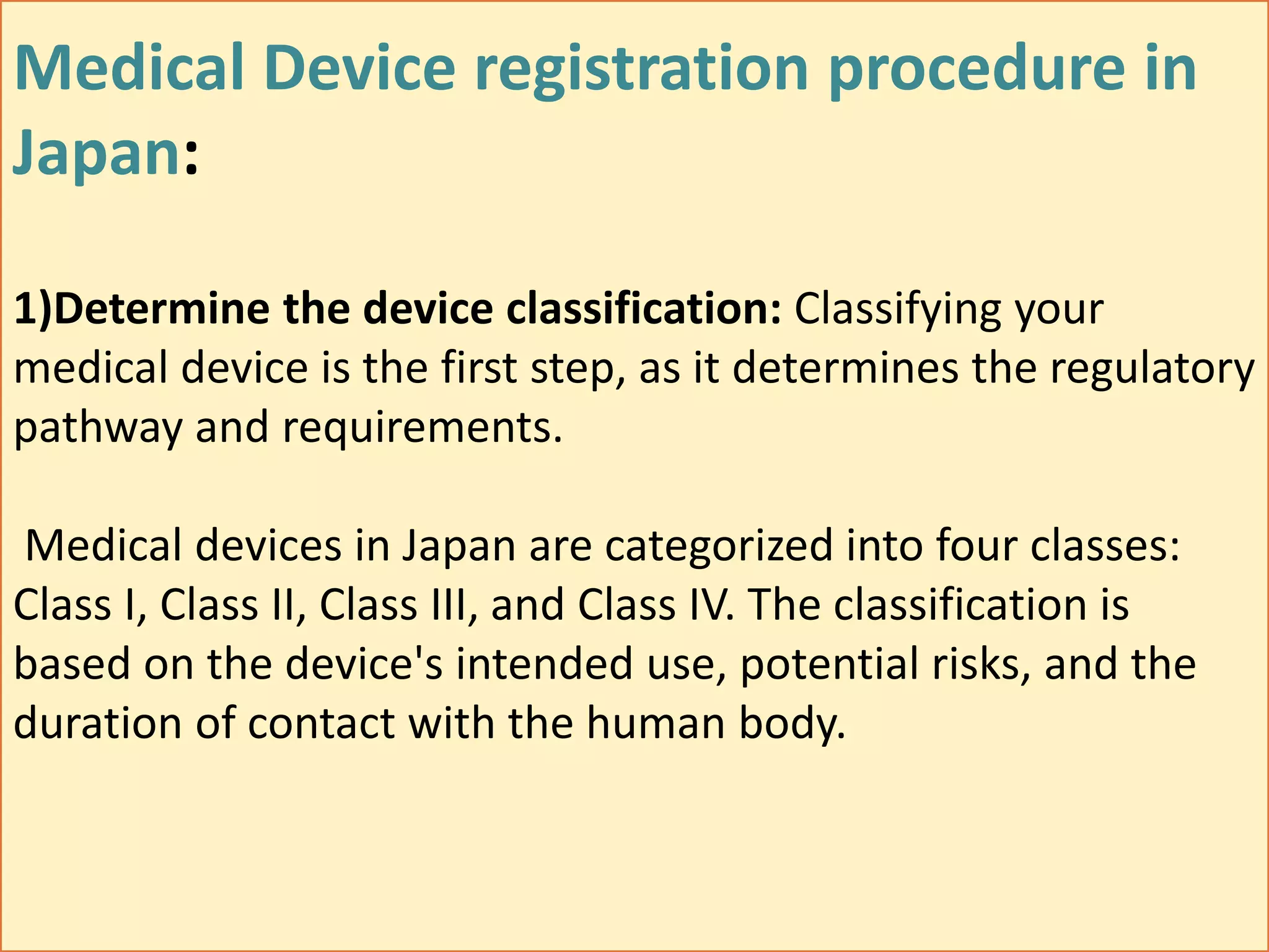 Regulation of medical device in japan | PPTX