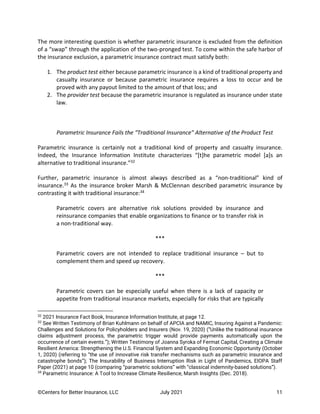 Regulation of Parametric Insurance | PDF