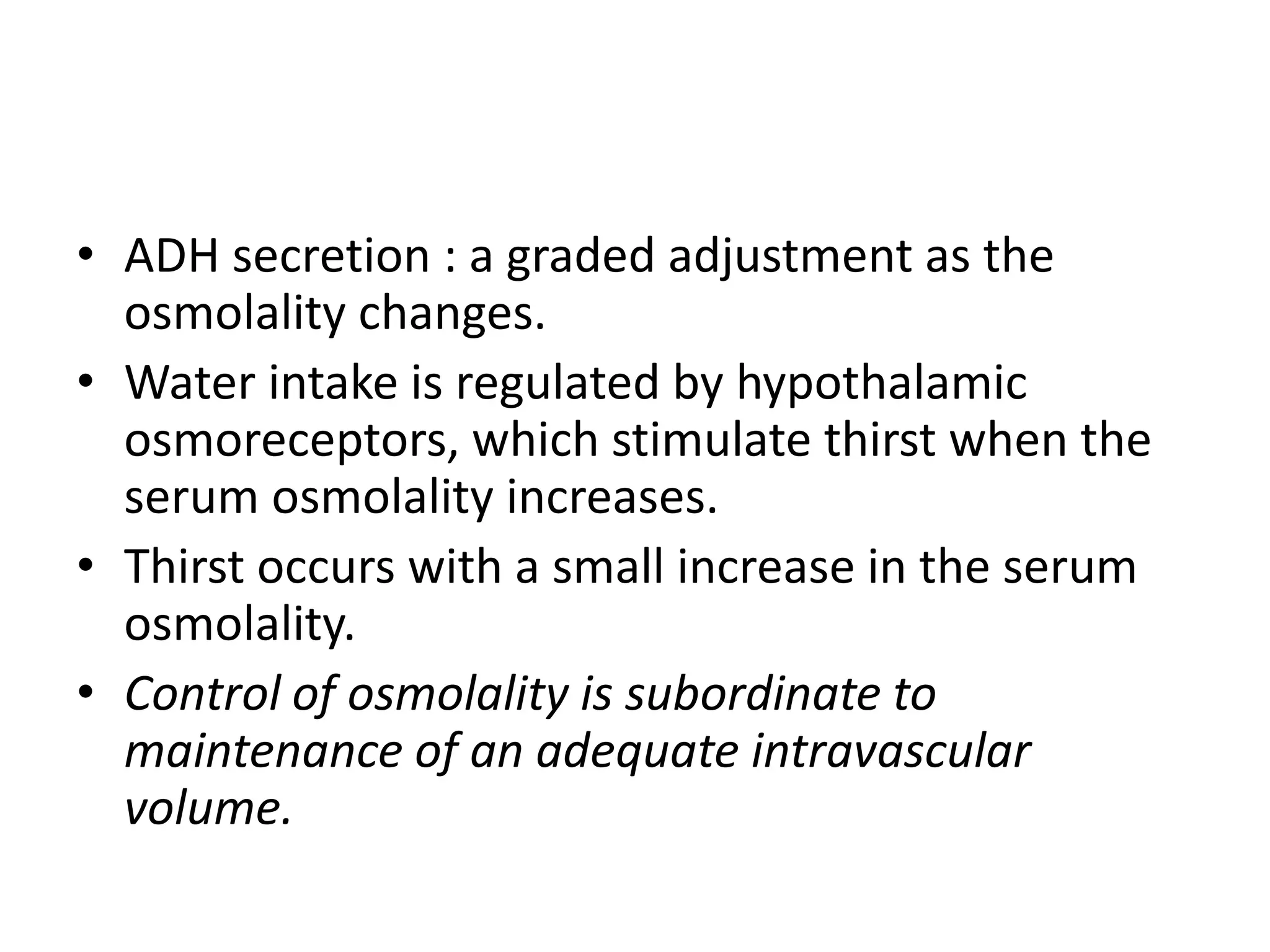 Regulation of plasma osmolality &siadh | PPTX