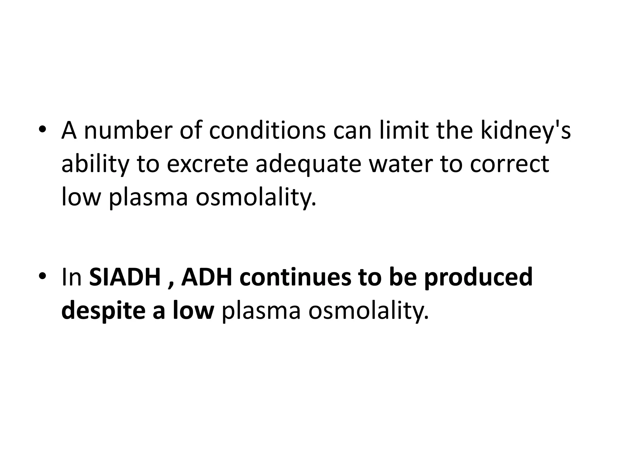 Regulation of plasma osmolality &siadh | PPTX