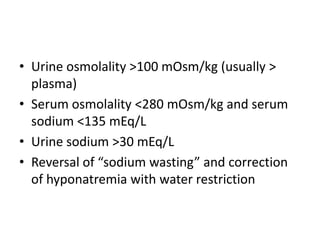 Regulation of plasma osmolality &siadh | PPTX