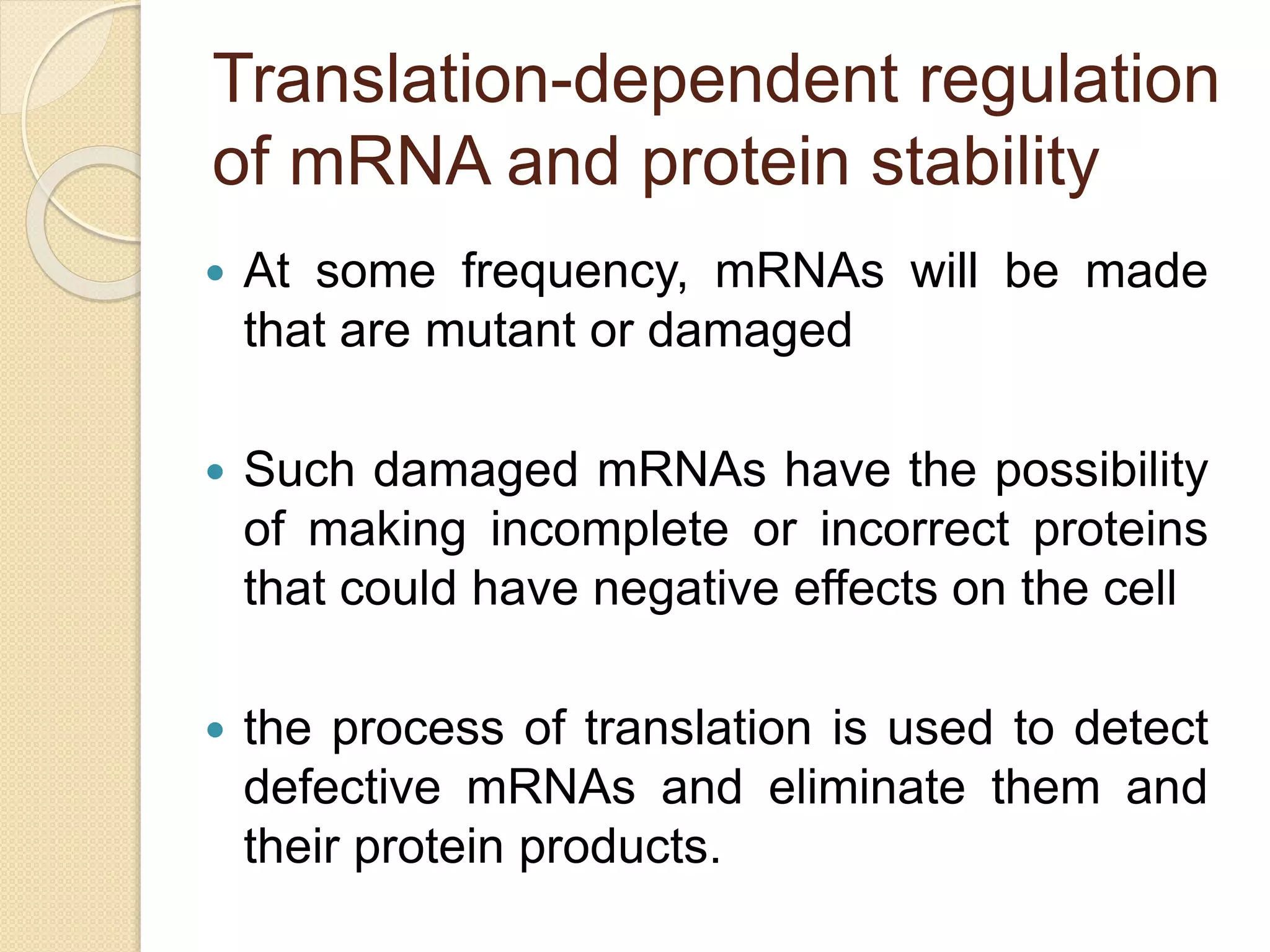 Regulation of protein synthesis | PPTX