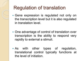 Regulation of protein synthesis | PPTX
