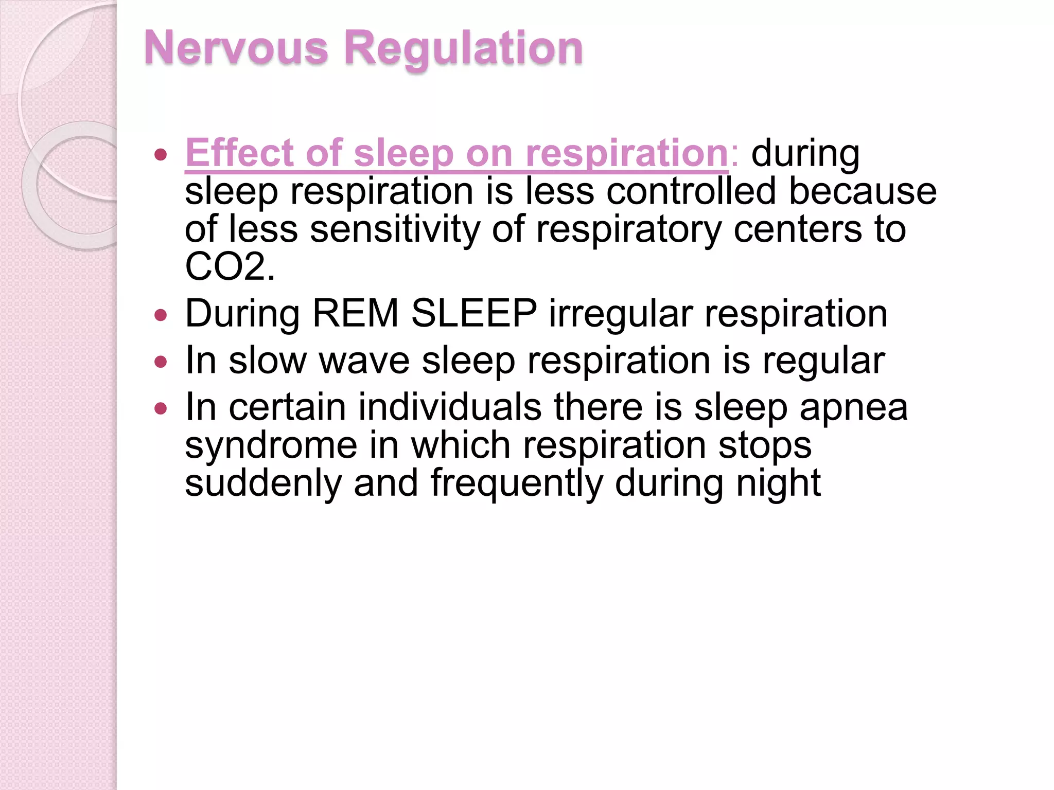Regulation of respiration (the guyton and hall physiology) | PPTX