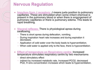 Regulation of respiration (the guyton and hall physiology) | PPTX