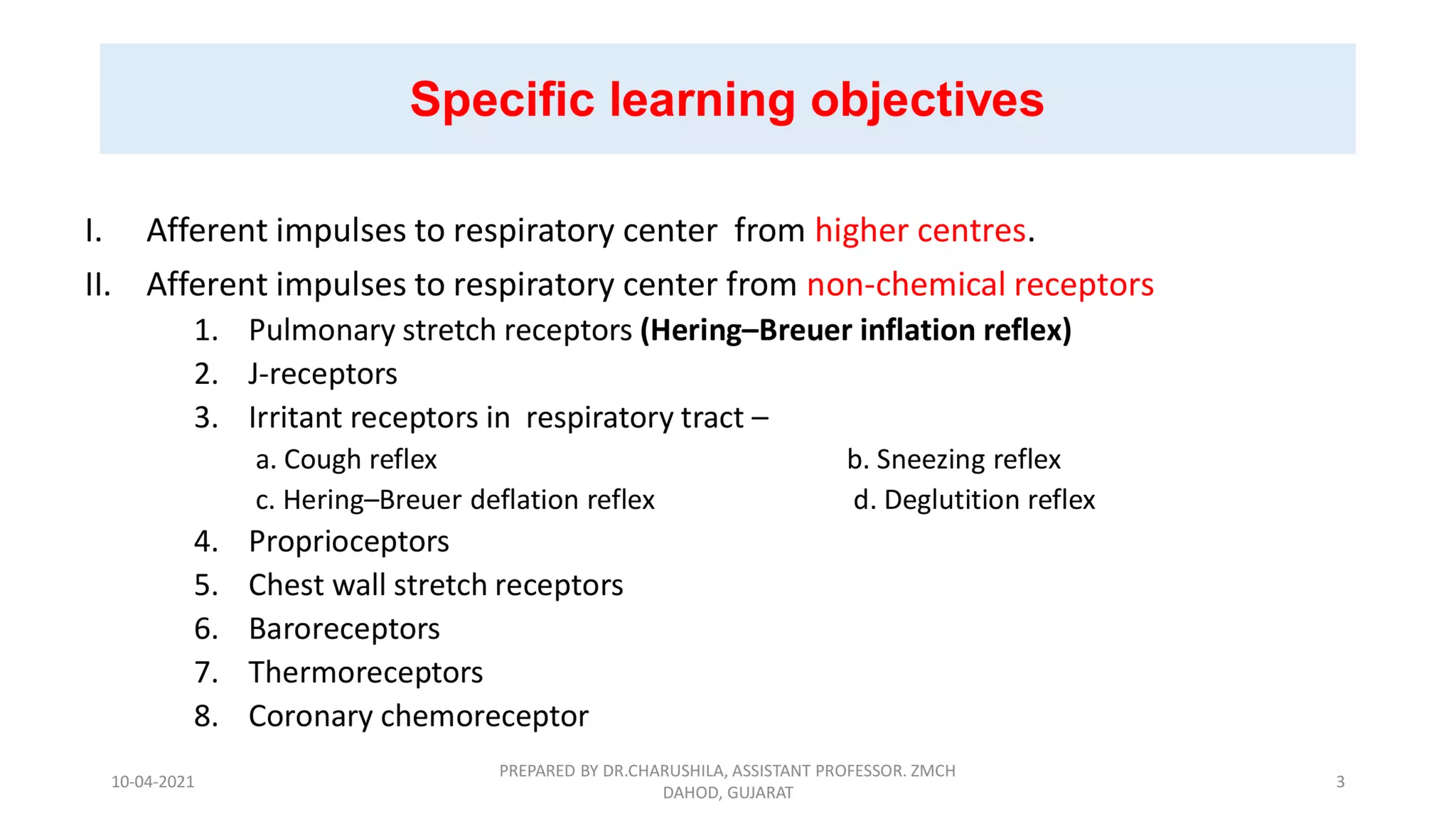 Voluntary control of respiration, respiratory reflexes | PDF