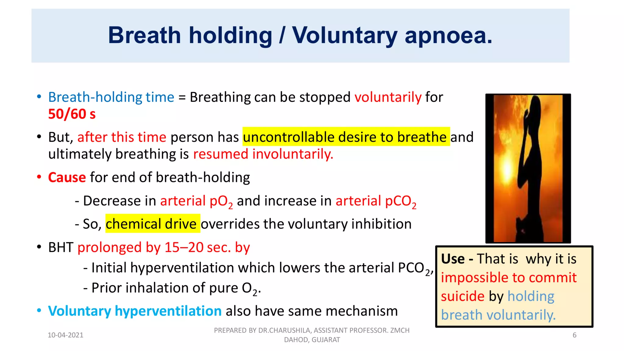Voluntary control of respiration, respiratory reflexes | PDF