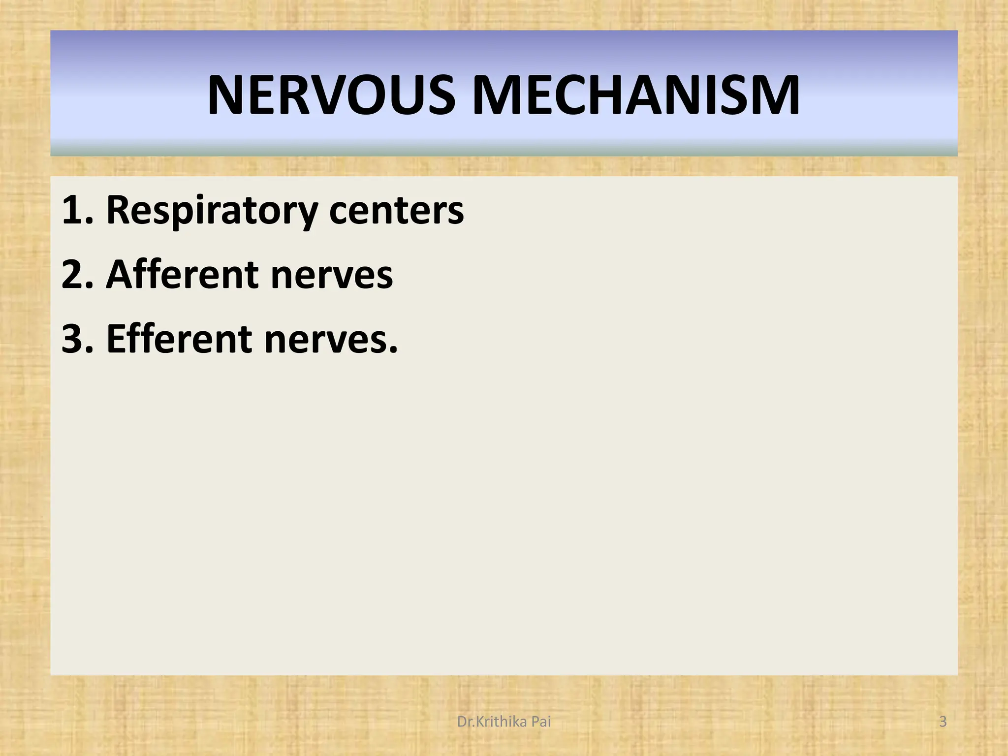 Regulation of Respiration- Control of respiration | PDF