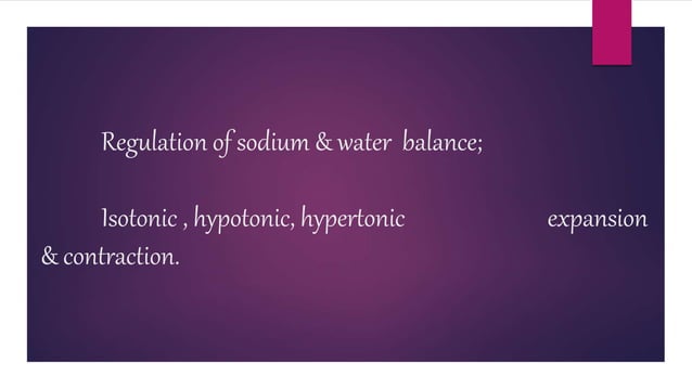Regulation of sodium & water balance | PPTX | Hormonal Disorders ...