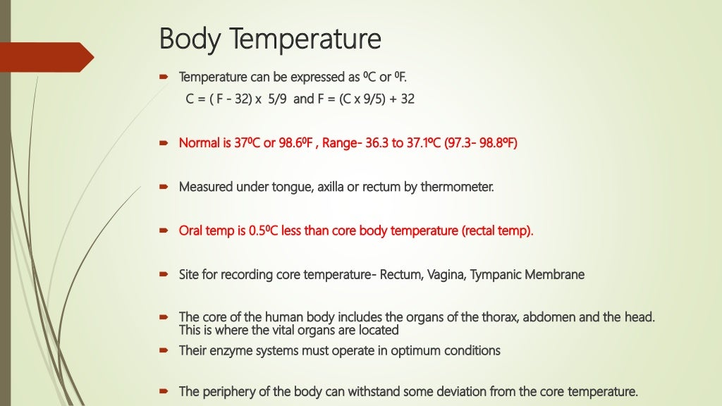 Regulation of temperature of Human body